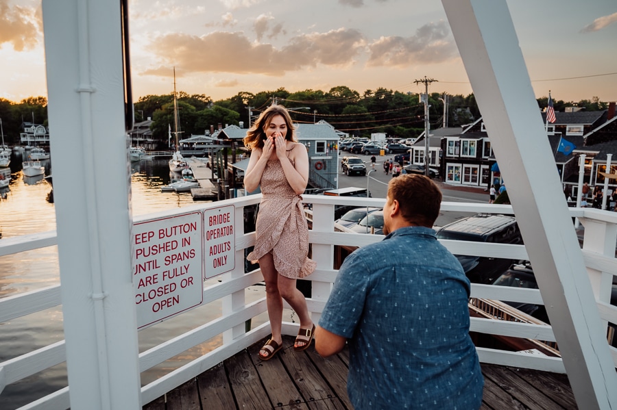 Perkins Cove Surprise Proposal in Ogunquit Maine - Breezy Photography